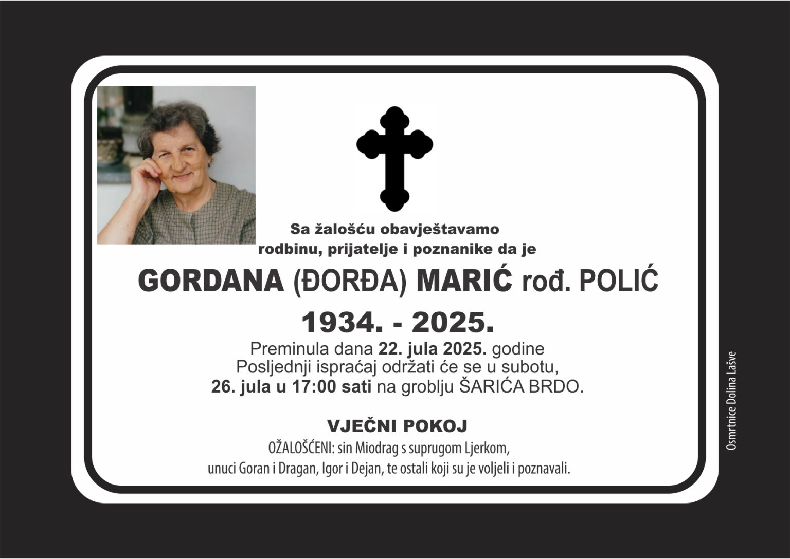 Arhiva Travnik - Osmrtnice Dolina Lašve